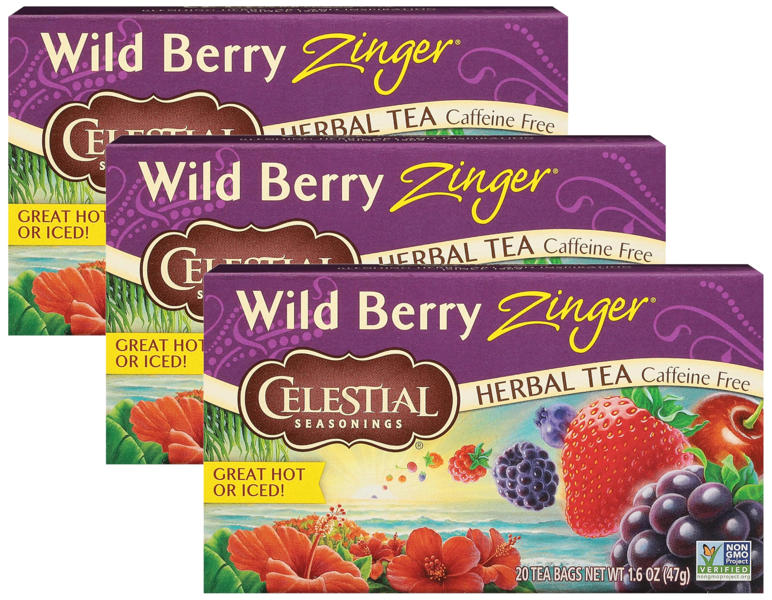 Amazon.com : Celestial Seasonings Wild Berry Zinger Herbal Tea ...