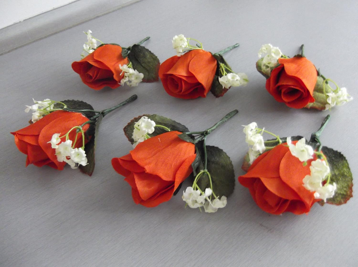 Amazon.com: 5 ORANGE SILK ROSE BUTTONHOLES : Grocery & Gourmet Food