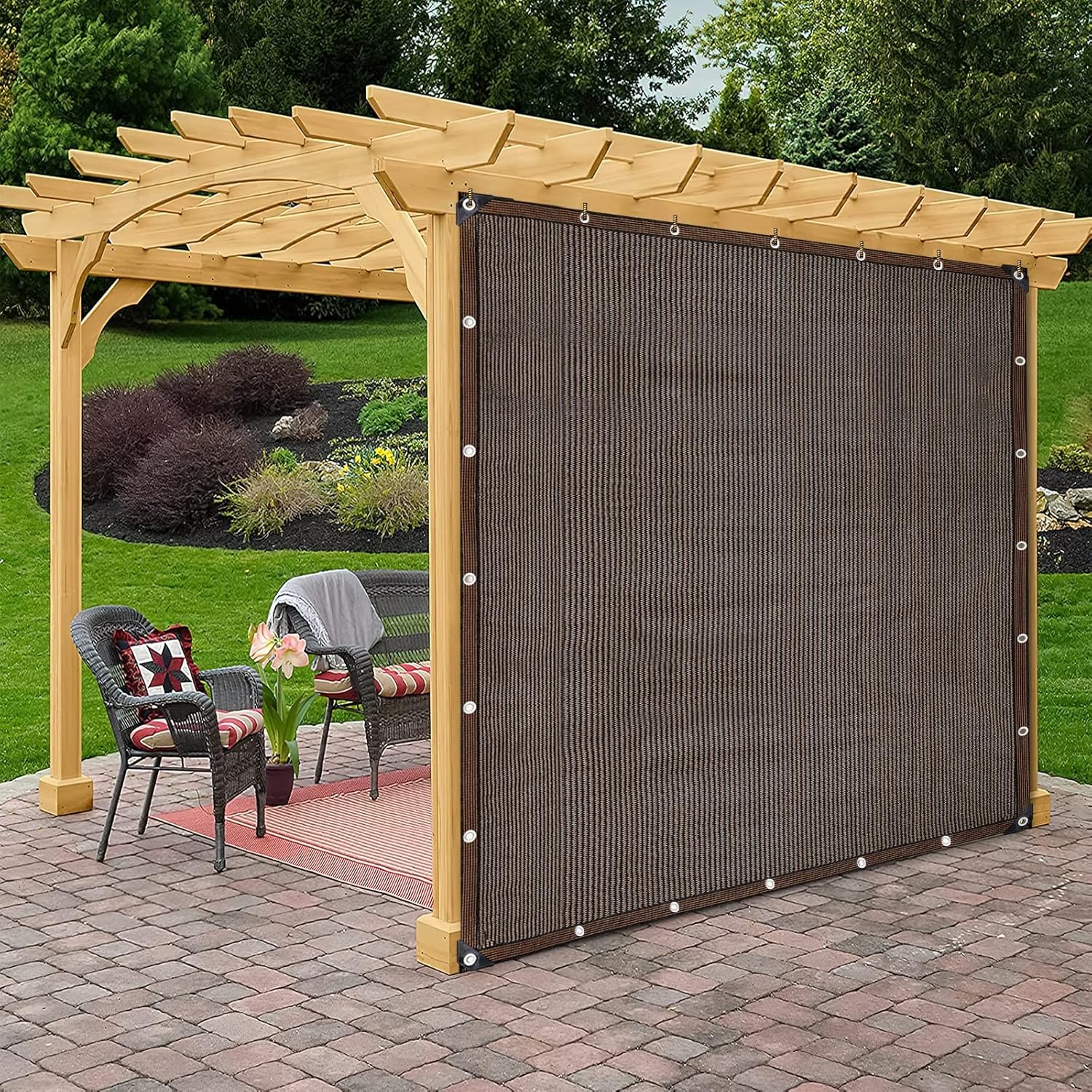 Amazon.com : Abrotain Fence Privacy Screen Balcony Sun Shade Cloth 9'9 ...