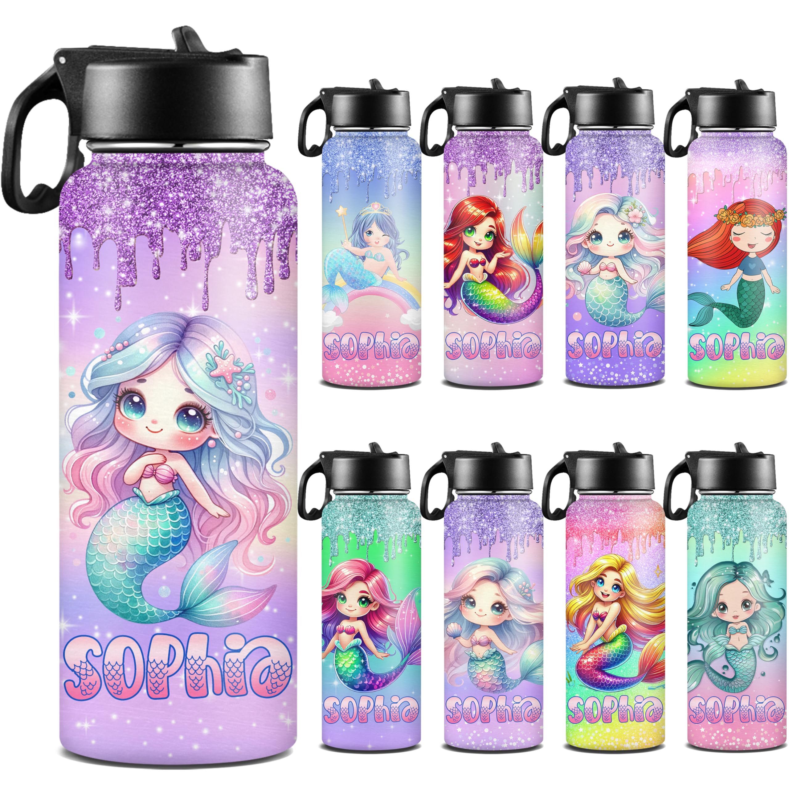 Amazon.com: Personalized Water Bottles for School Custom Thermos Water ...