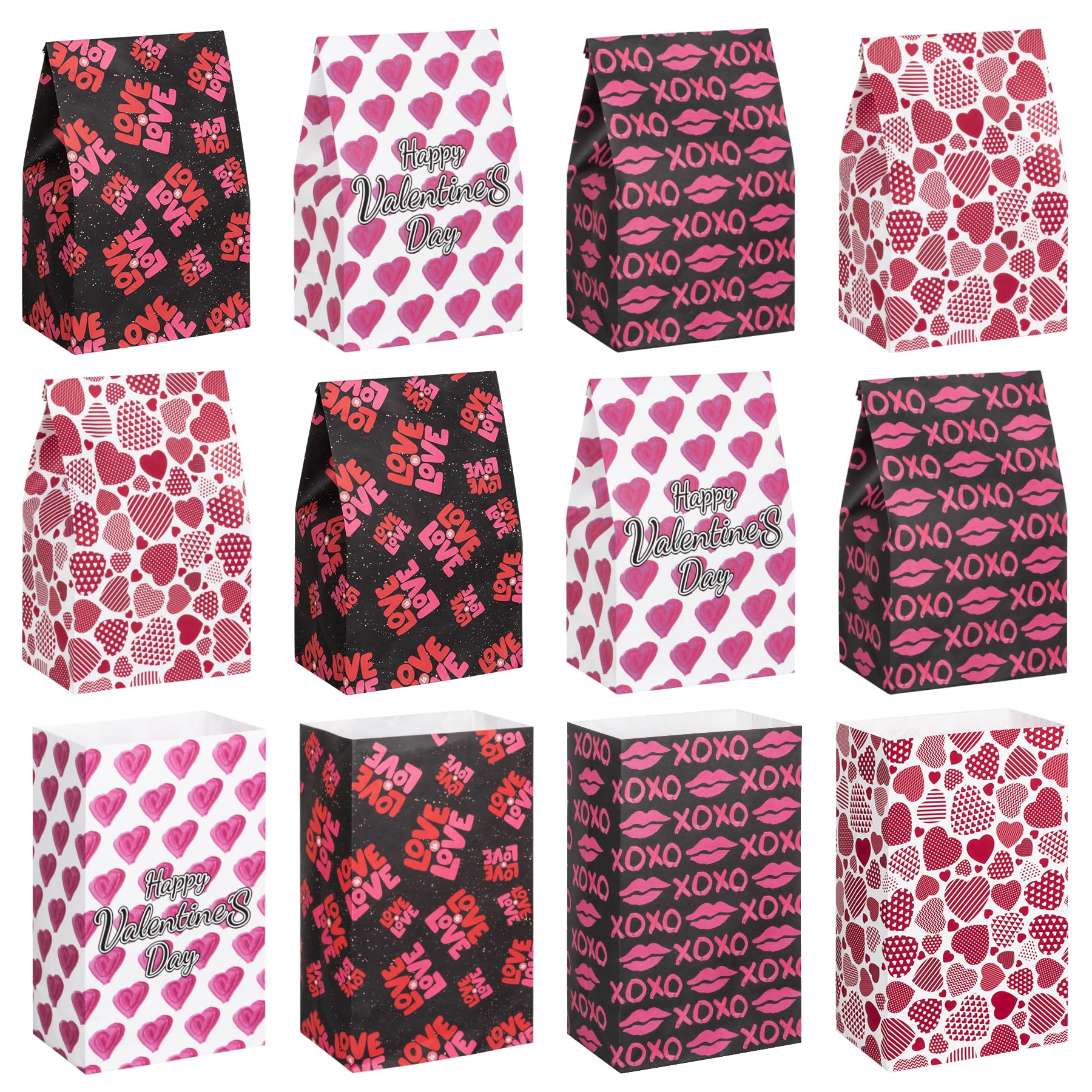 Amazon.com: RICEDUO 24 Pcs Valentine's Day Craft Paper Treat Bags, 4 ...