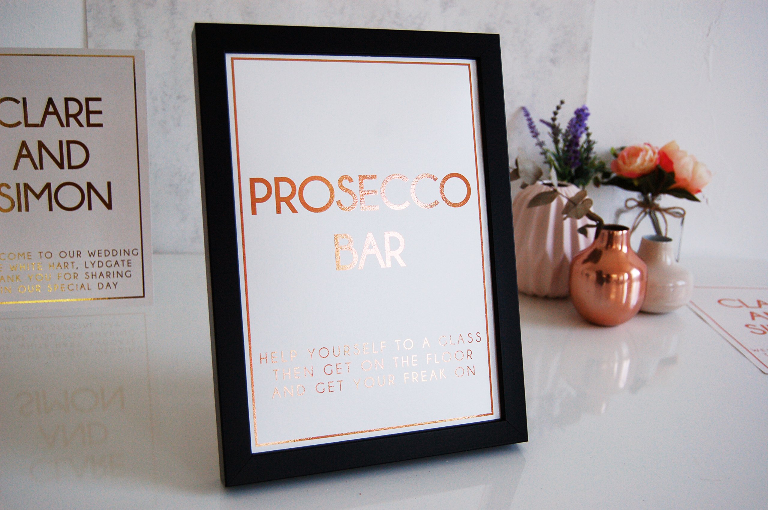 Buy Rose Gold Wedding Sign,Copper Wedding Sign,Prosecco Bar Wedding ...
