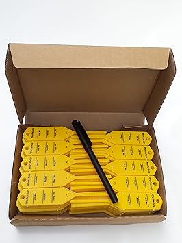 Amazon.com : Car Service Key Tags (Yellow) - Self Locking Auto Key Tags ...