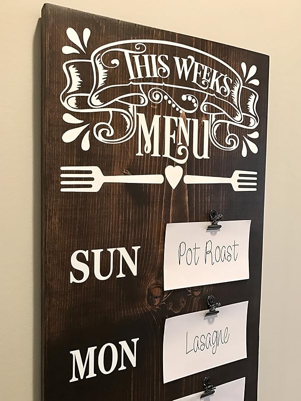 Amazon.com: Menu Board, Meal Planning Sign, Weekly Meal Planning ...