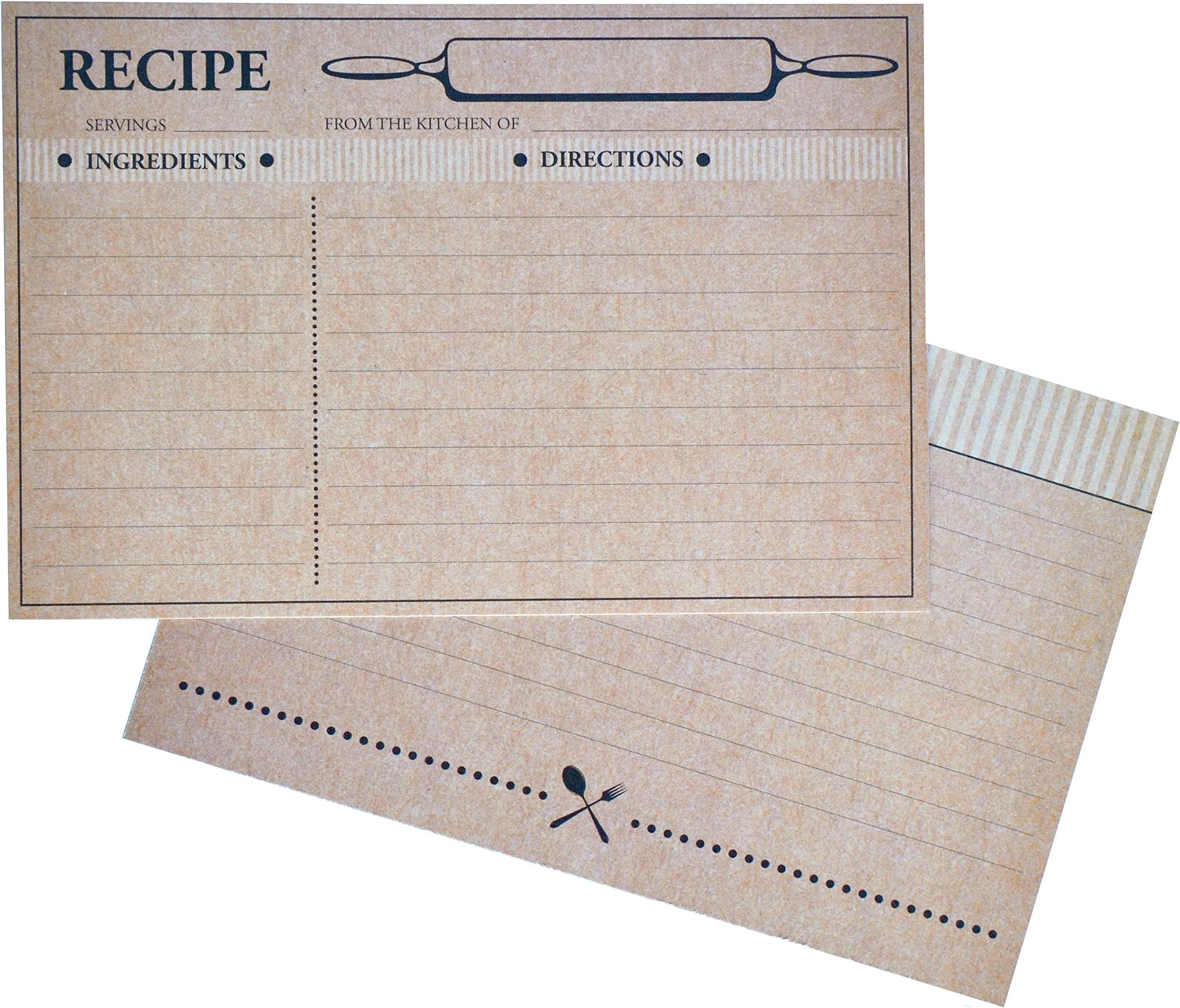 Amazon.com: Home Advantage 50 Farmhouse Rustic Recipe Cards 4x6, Double ...