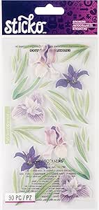 Amazon.com: Sticko Vellum Stickers Irises SPVM-29 (6-Pack)