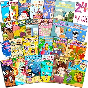 Amazon.com: 24Pack Coloring Books for Kids Ages 4-8 8-12, Small Bulk ...