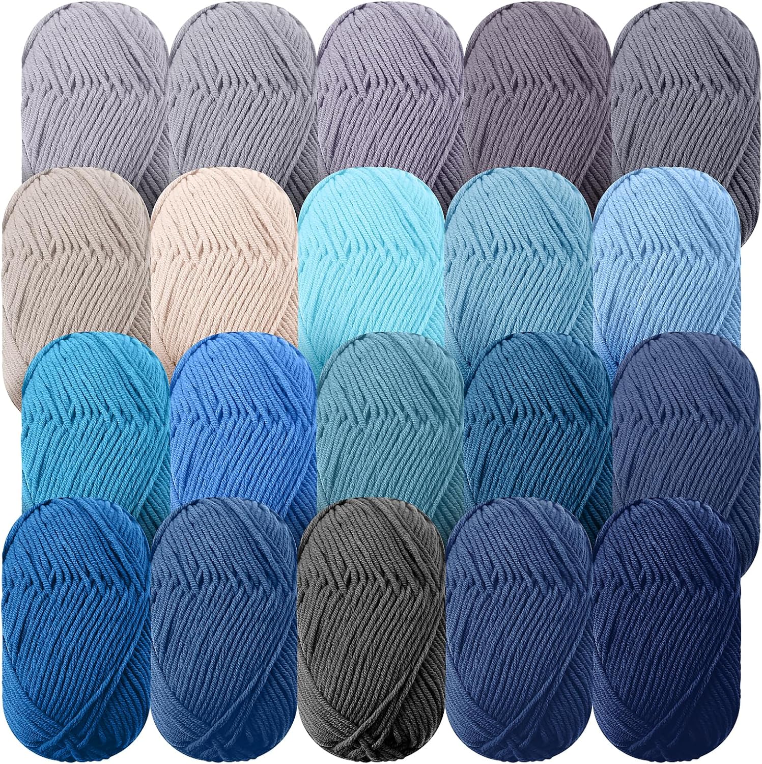 Amazon.com: Timgle 20 Skeins Soft Milk Cotton Yarn Assorted Colors ...