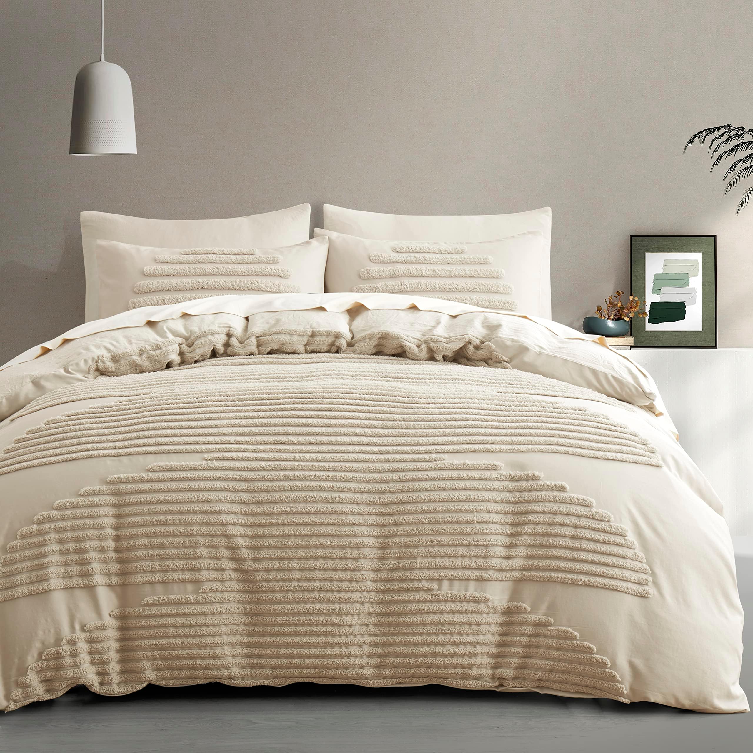 Amazon.com: INDACORIFY White Cotton Beautiful Tufted Duvet Cover ...