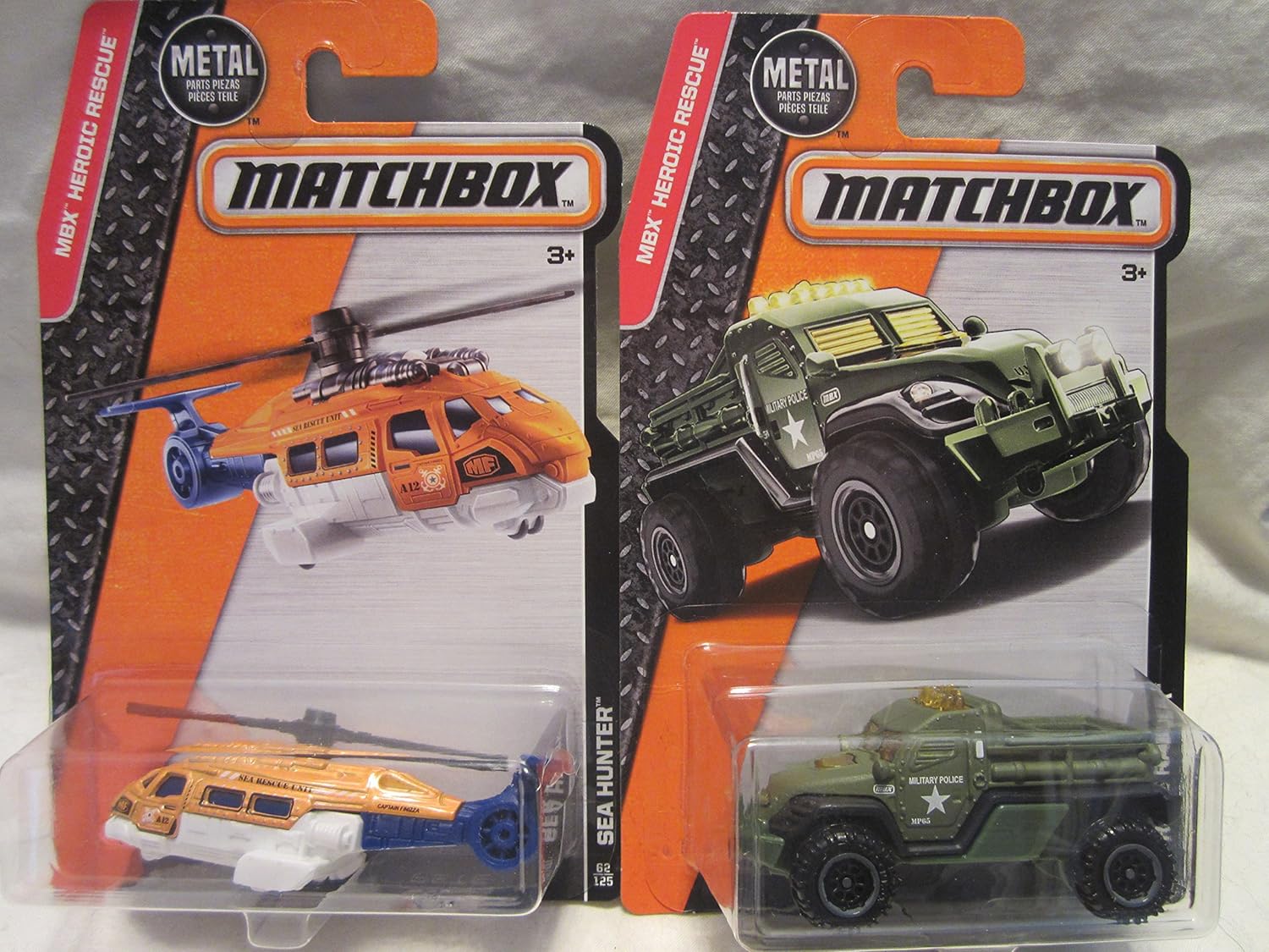 Amazon.com: Matchbox MBX Heroic Rescue Sea Hunter & Road Raider Die ...