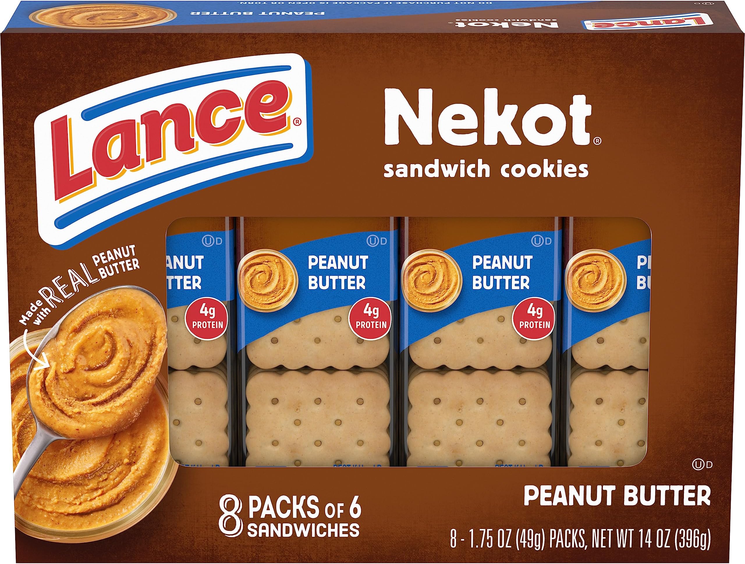 Amazon.com: Lance Nekot Peanut Butter Cookies - 1.75 Ounce (Pack of 40 ...