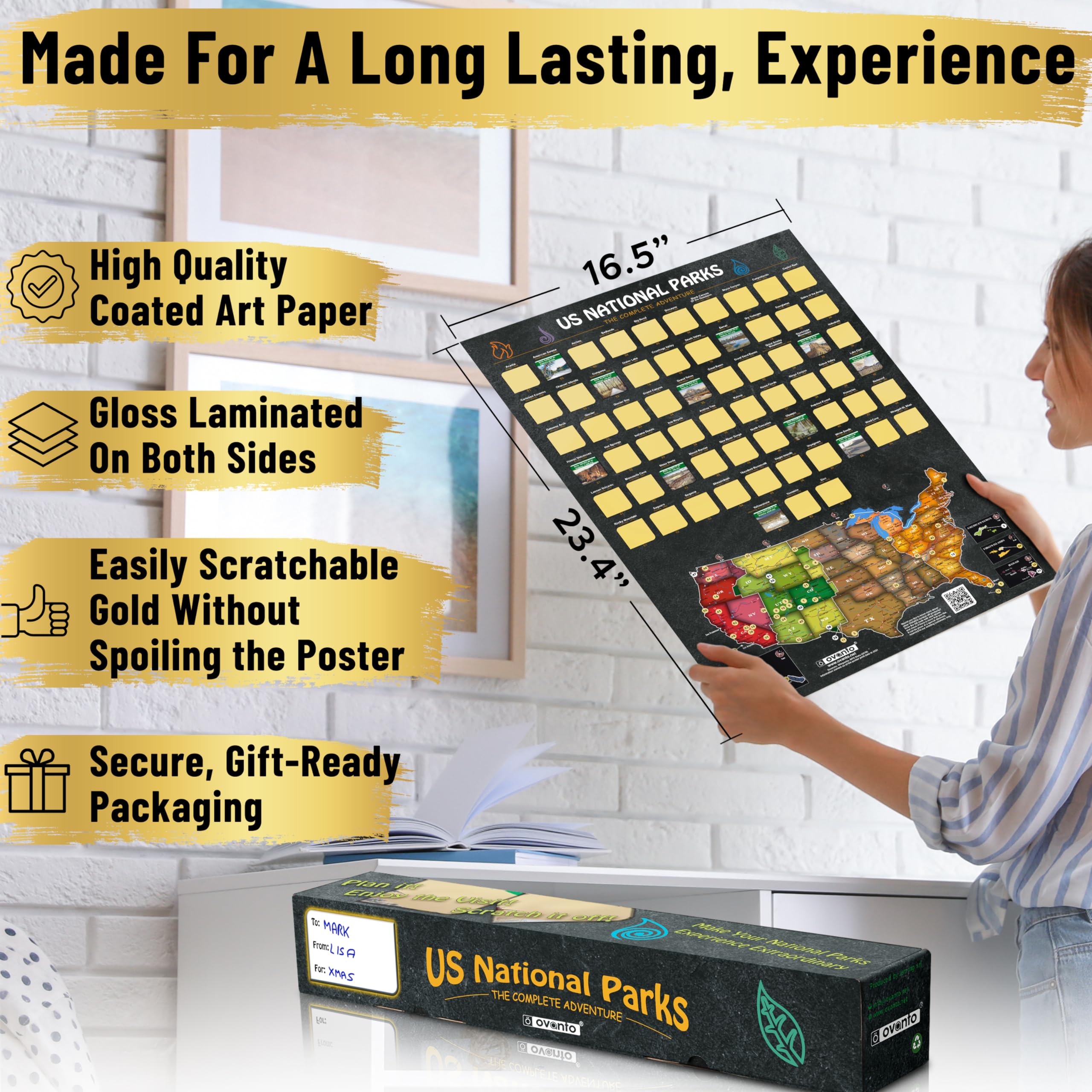 Snapklik.com : National Parks Scratch Off Map Of United States Poster ...