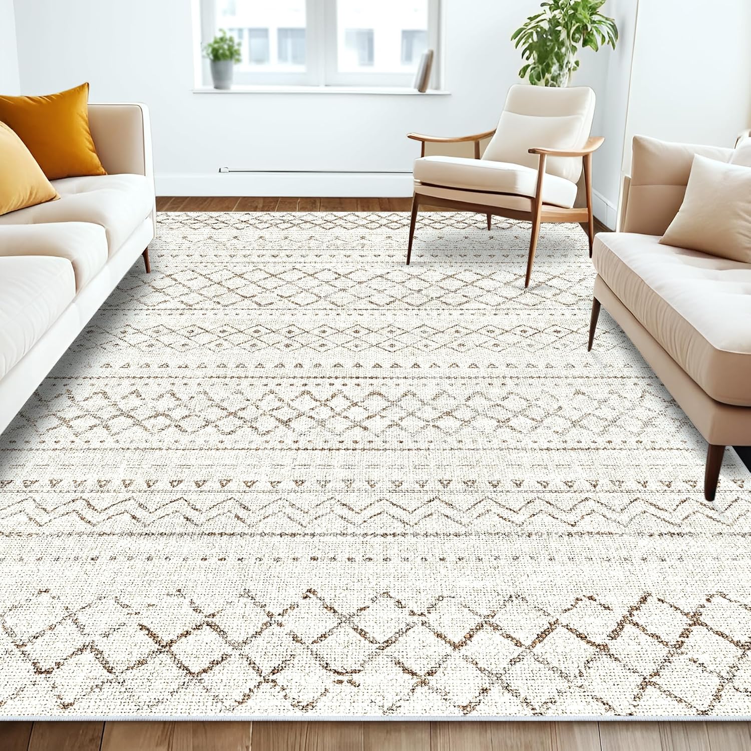 Amazon.com: Area Rug Living Room Rugs 5x7 - Large Soft Boho Geometric ...