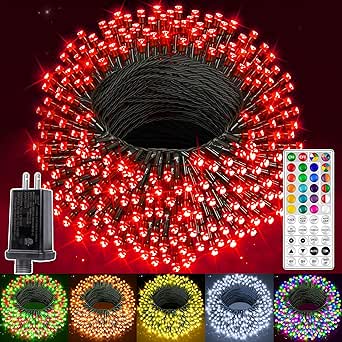 Ollny RGB Christmas Lights 400 LEDs 131 FT, 130 Modes Color Changing ...