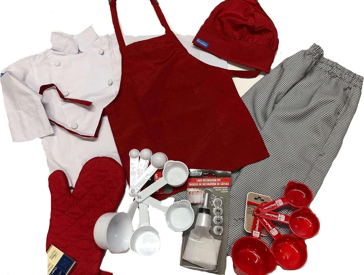 Amazon.com: CHEFSKIN Children CHEF Set JACKET+ APRON+ HAT+ PANTS+ NAME ...