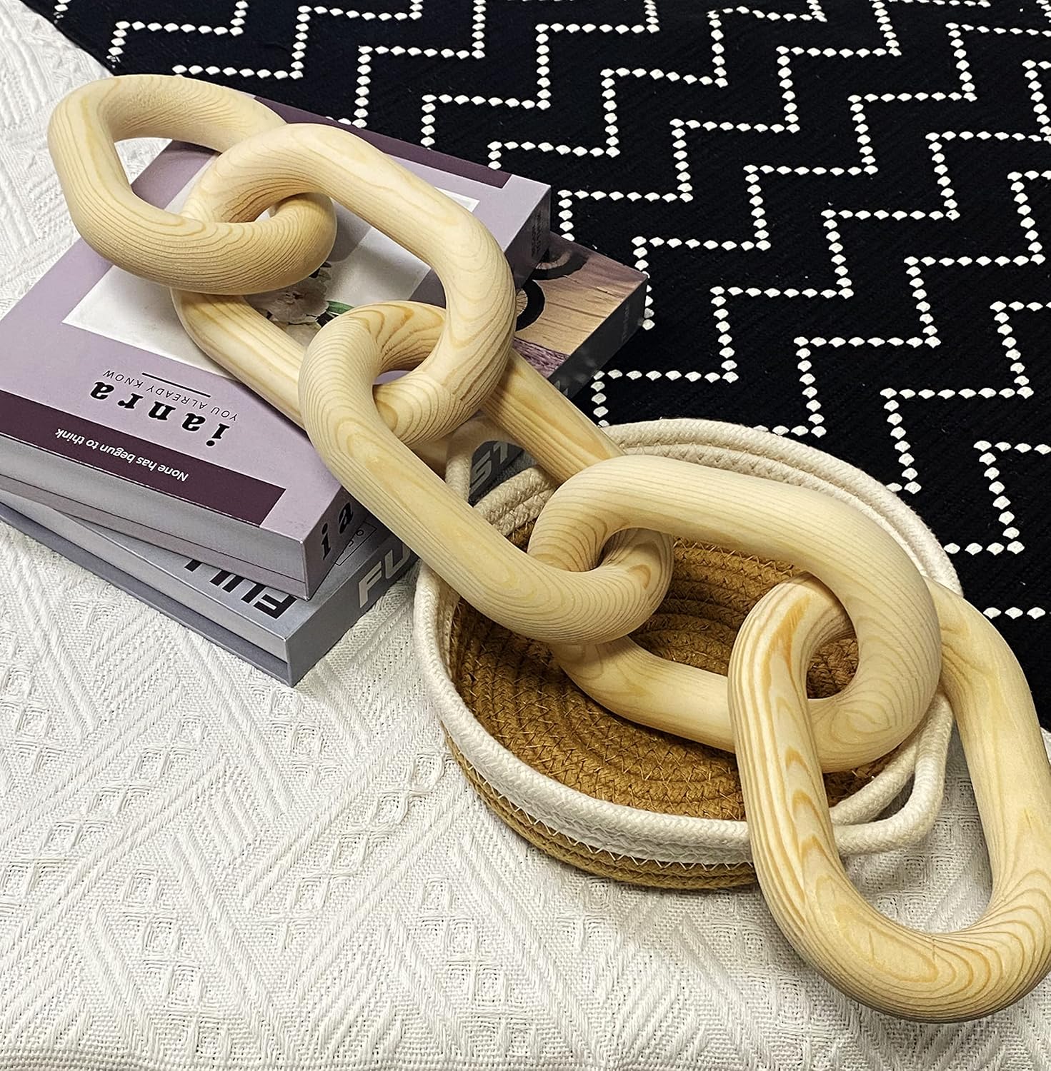 Amazon.com: Wood Chain Link Decor - 18.9 Inches Length Aesthetic Room ...