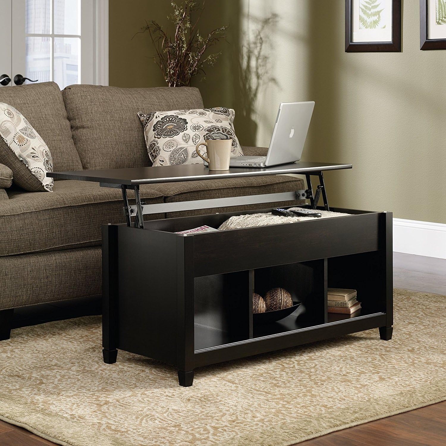 Amazon.com: Premium Quality Low Coffee Table with Hidden Lift Top and ...
