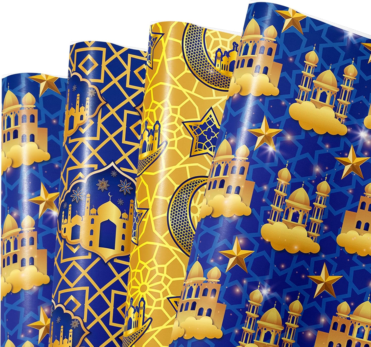 Amazon.com: Hahamatel 8 Sheets Eid Mubarak Wrapping Paper Eid Mubarak ...