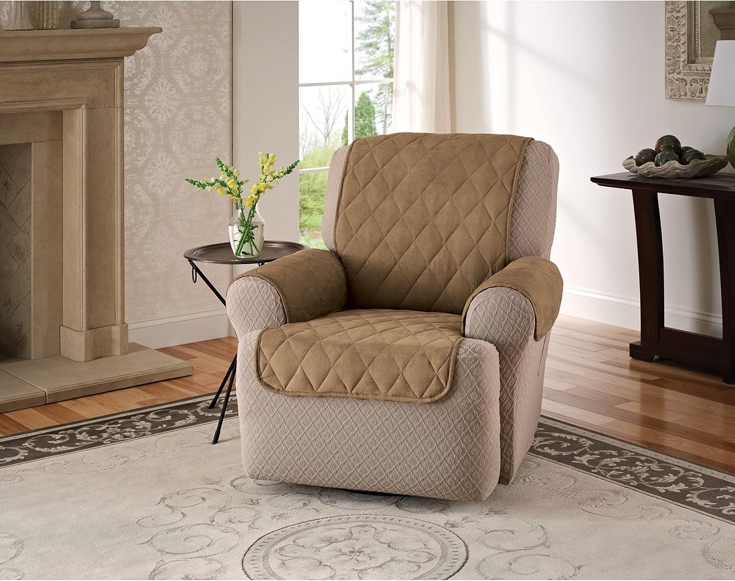 Amazon.com: Innovative Textile Solutions Suede Recliner Wing Chair ...