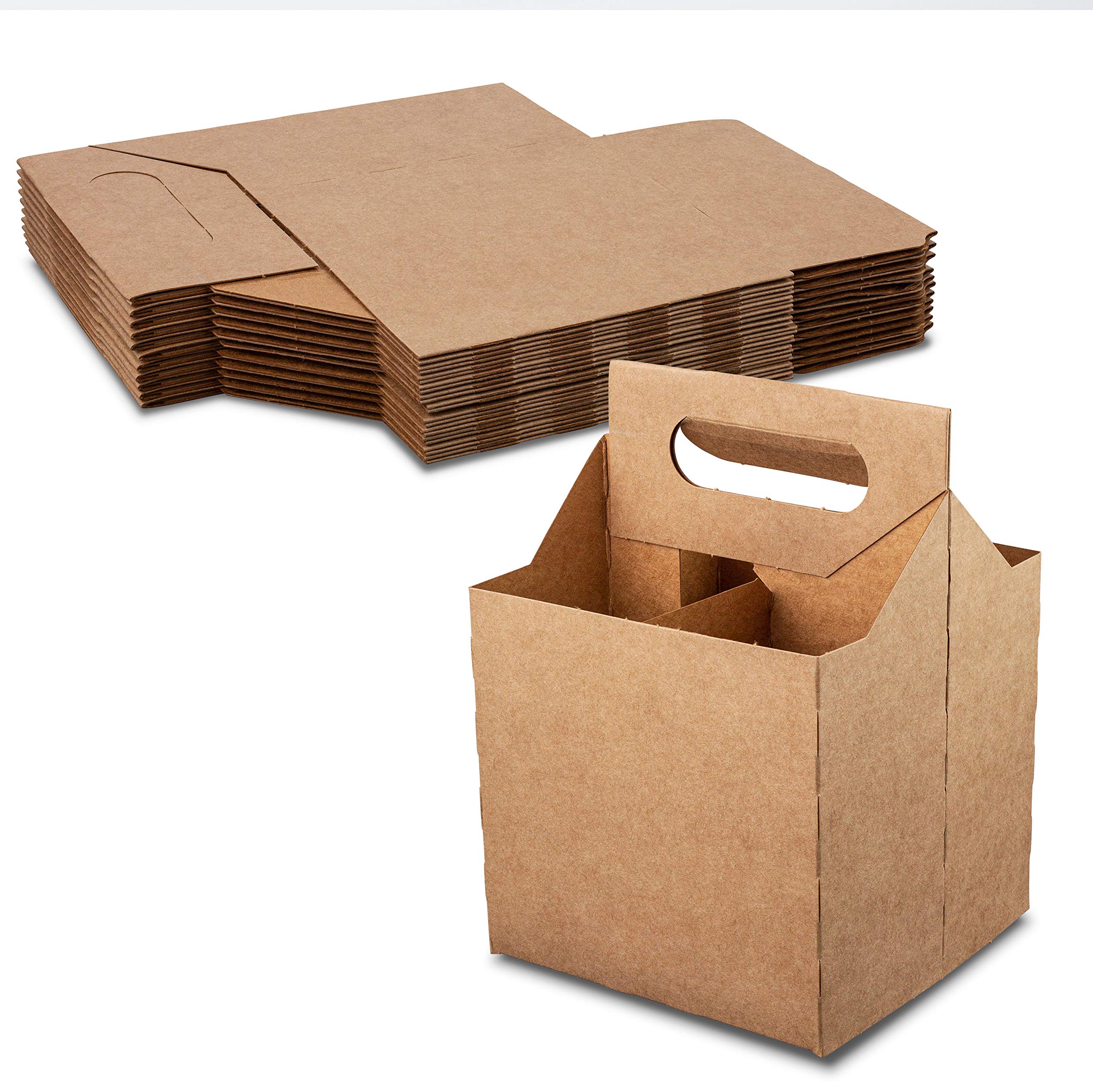 MT Products 4 Bottle Holder Kraft Cardboard 12 oz. Beer or Soda Porte ...