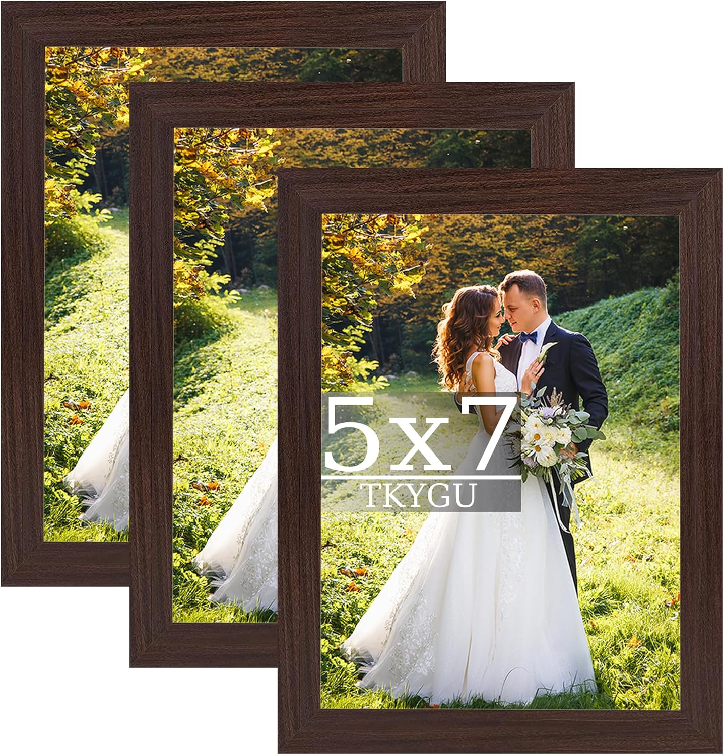 Amazon.com - TKYGU 5x7 Picture Frames Brown Woodgrain,Made of Real ...