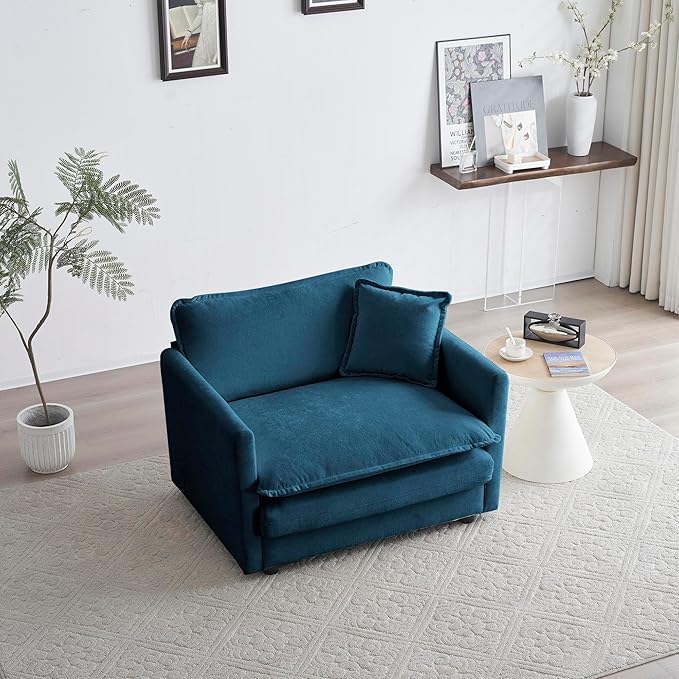 Amazon.com: Linyuanwai Chenille Single Sofa Couch,Comfy Oversized ...