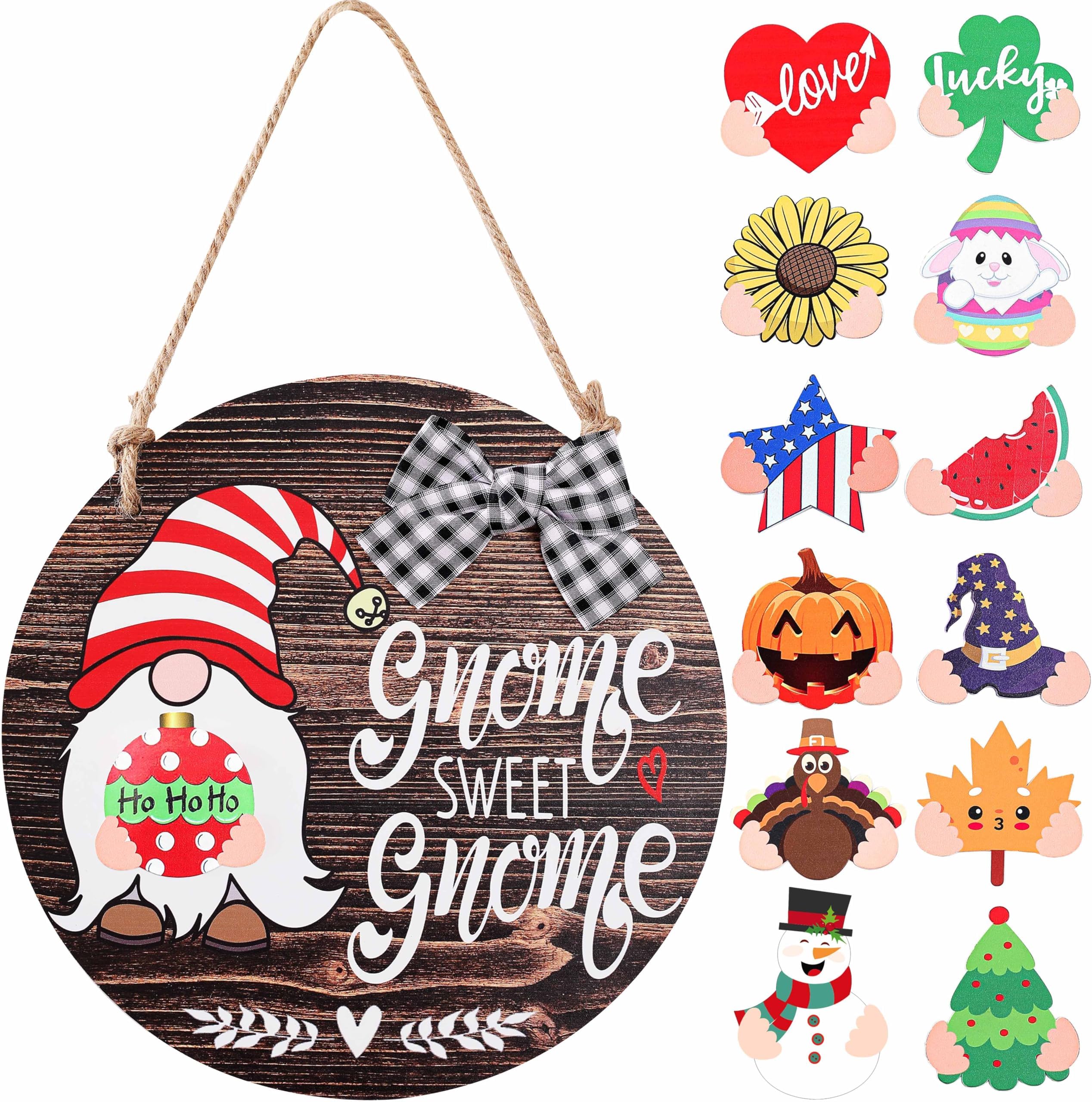 Amazon.com: Geetery Interchangeable Welcome Sign for Front Door Xmas ...