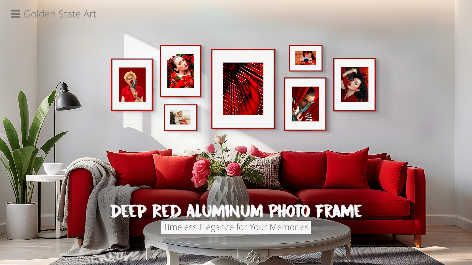 Watch Dark Red Aluminum Photo Frames & Real Glass, Wall Display on ...