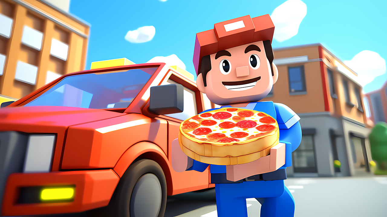 Blocky Pizza Sandwich Delivery Driver Simulator: Delivery Tycoon Food ...