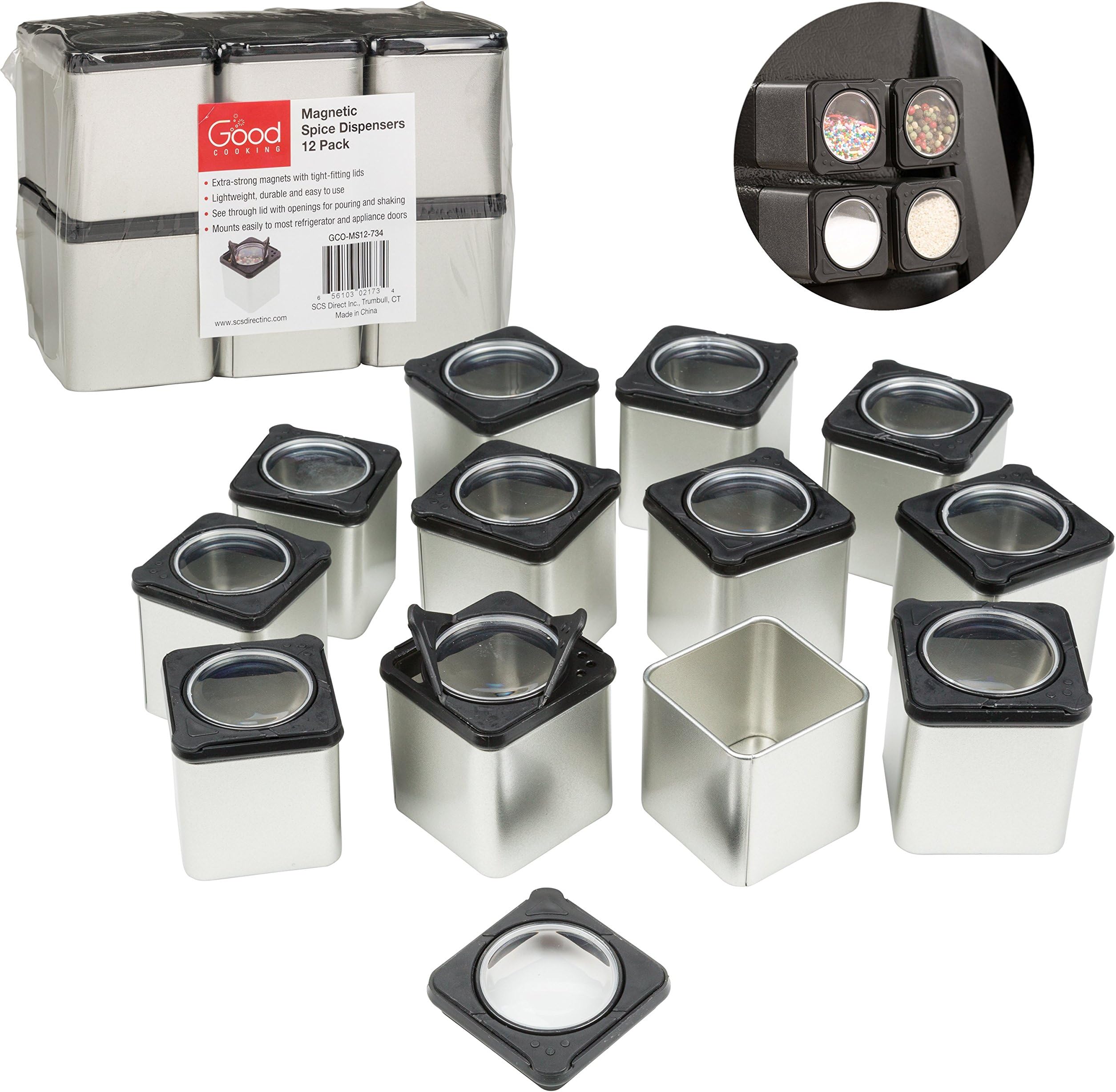 Amazon.com: Aiyola Magnetic Spice Tins 12pcs,Stainless-Steel Magnetic ...