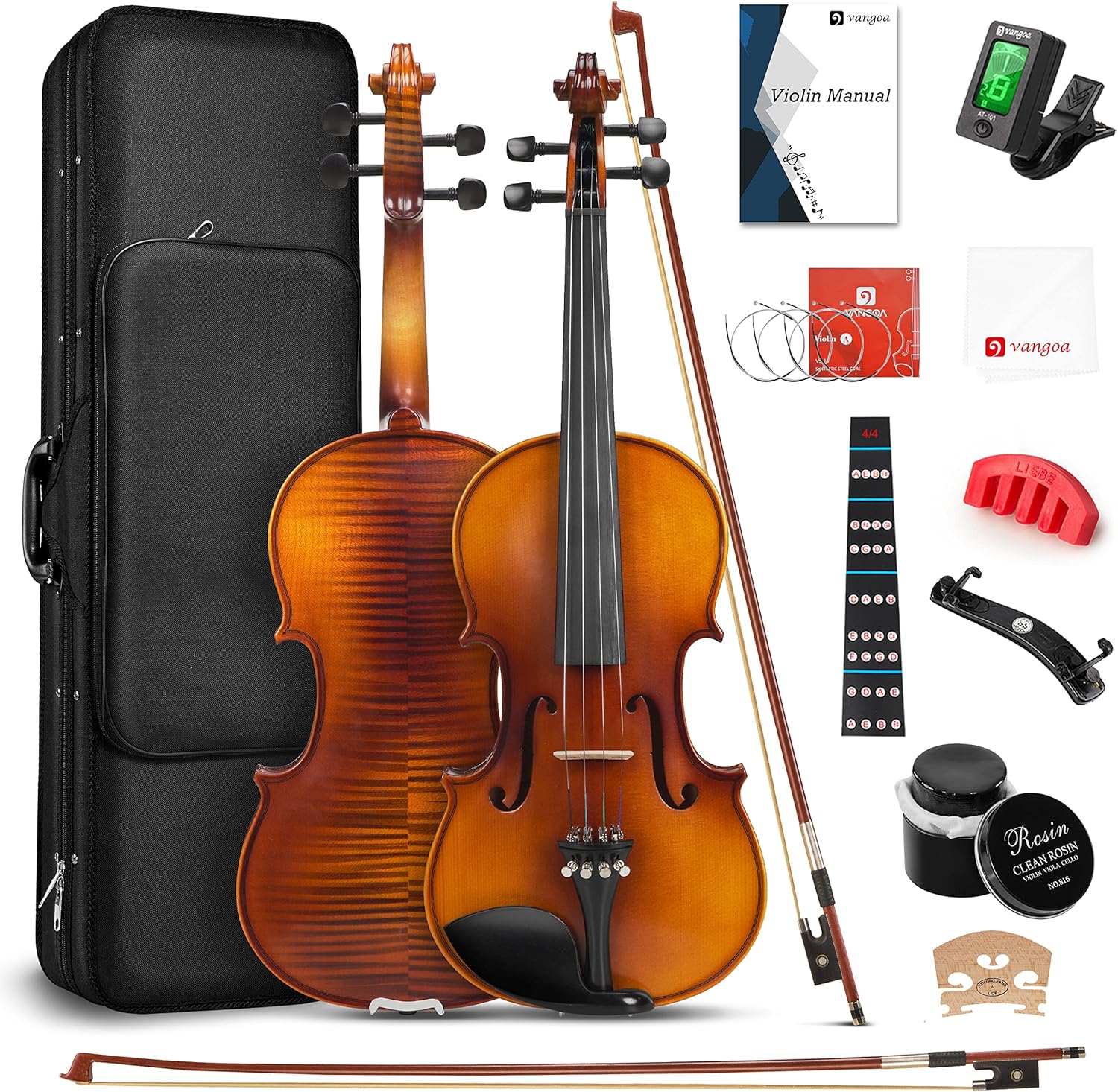Amazon.com: Violin 4/4 Full Size Set, Fiddle Solid Wood for ...