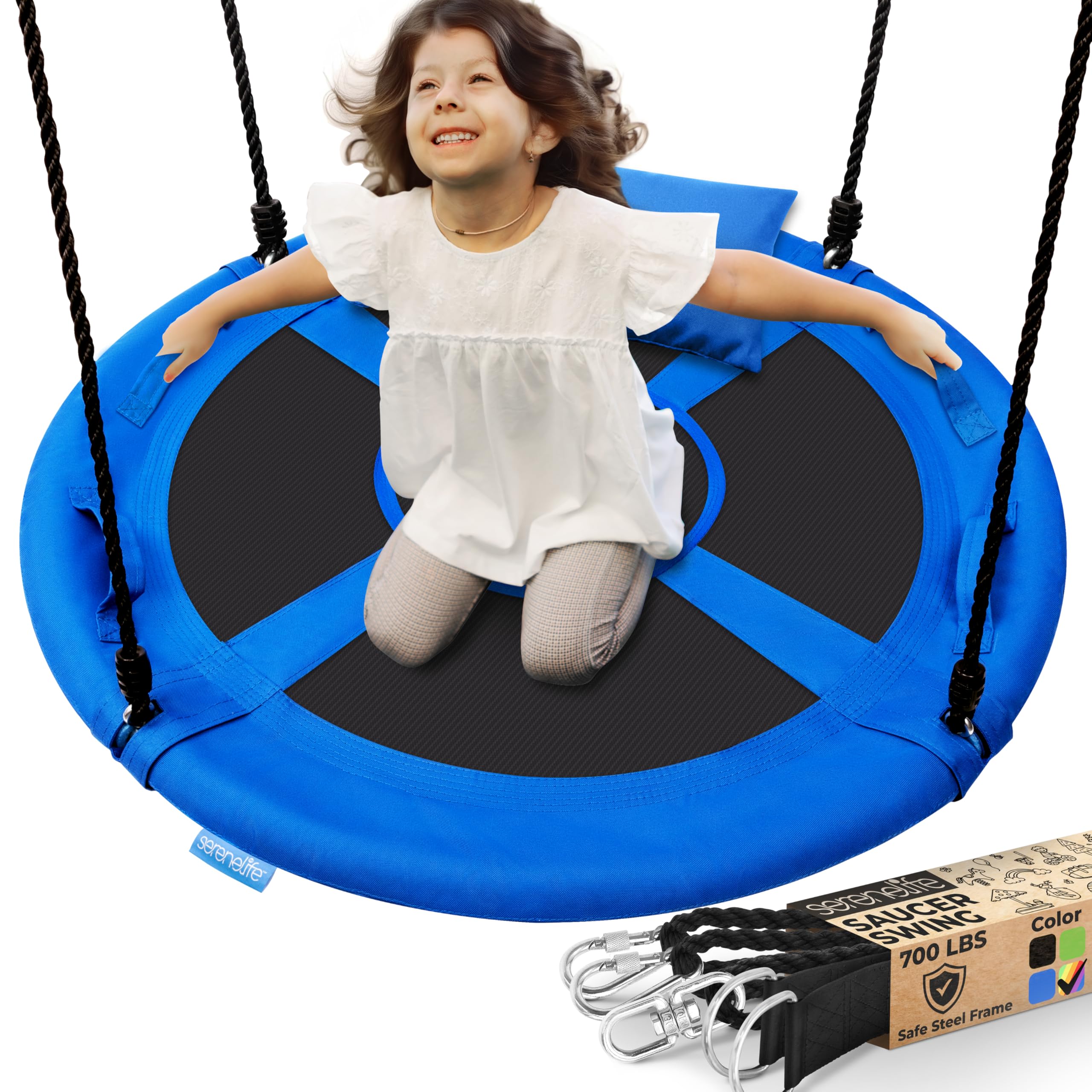 Amazon.com : SereneLife 40" Saucer Swing - Outdoor Swing Set with ...