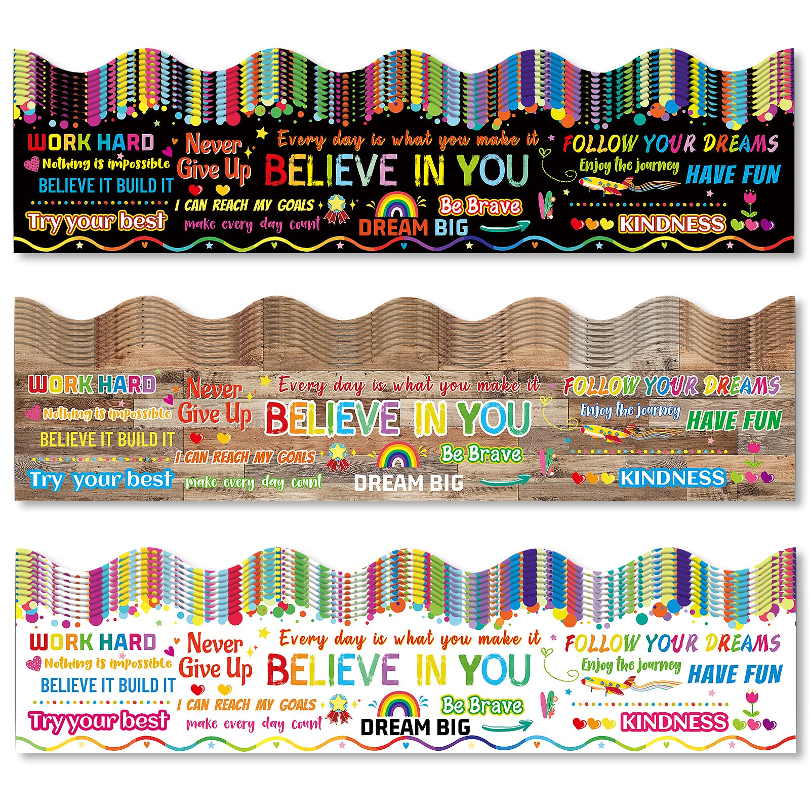 Amazon.com: Inspirational Quotes Bulletin Board Borders Trim,Growth ...