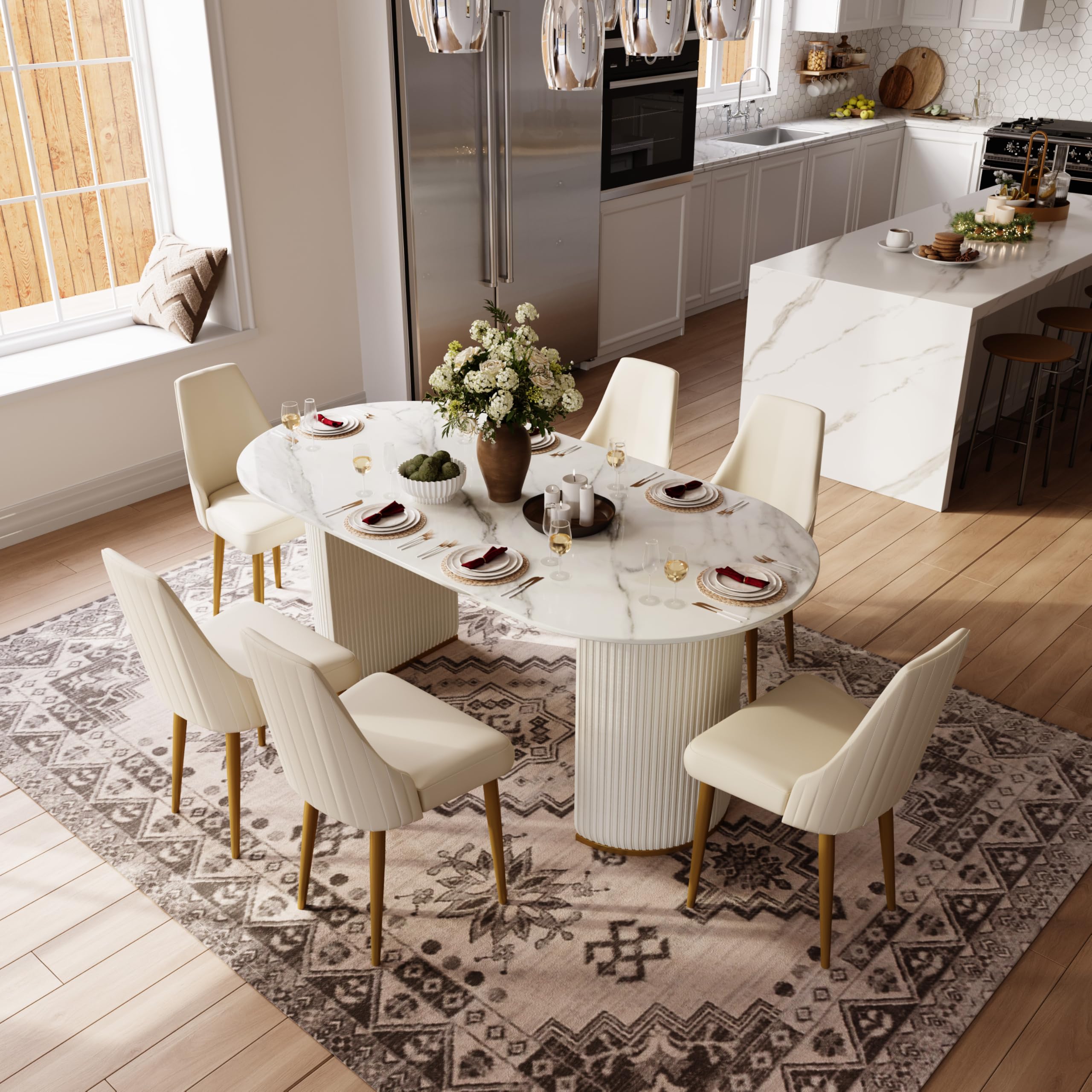 White Oval Dining Table Chapman Oval Marble Pedestal Dining Table