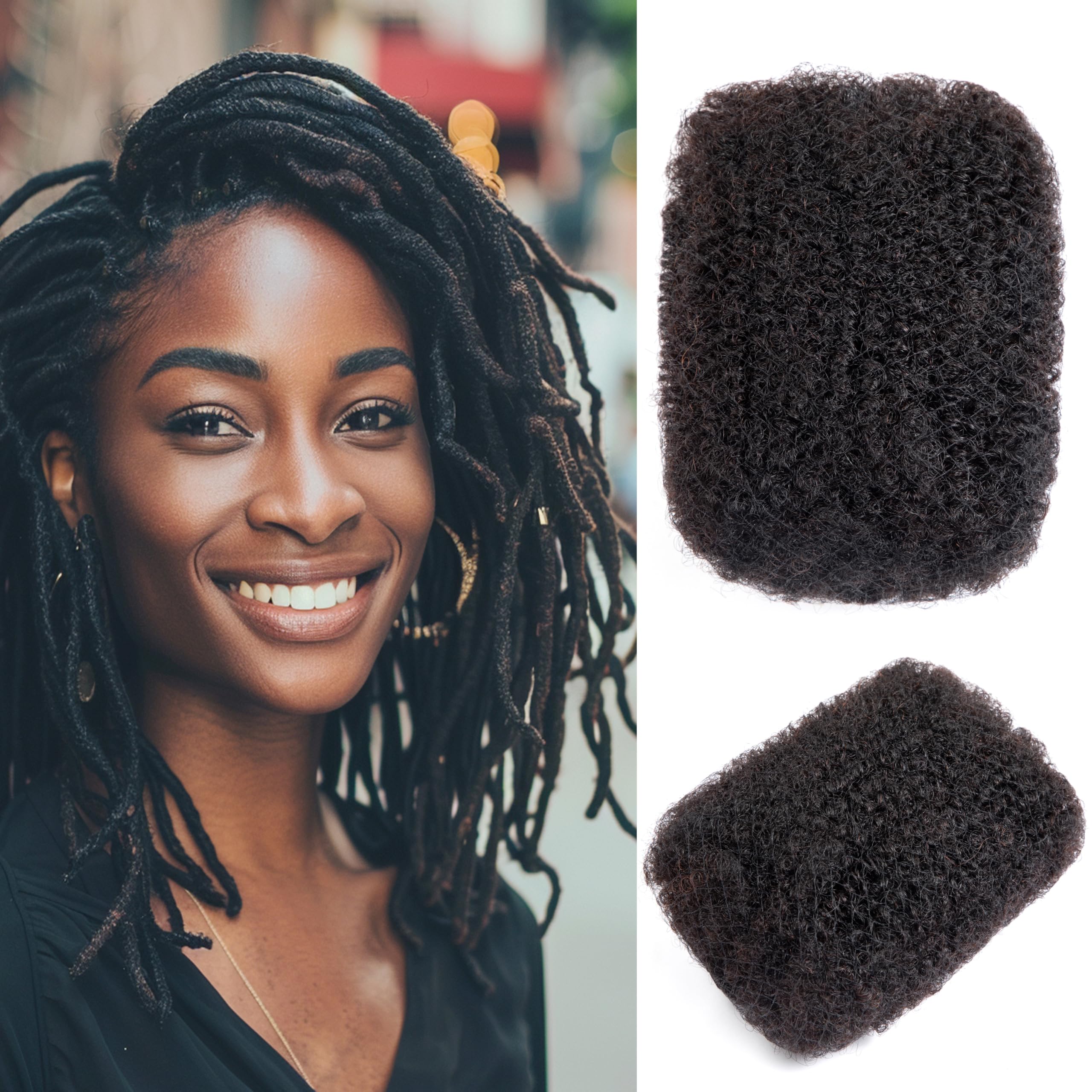 Amazon.com : KGRT 16 Inch 50Gram Afro Kinkys Bulk Human Hair for ...