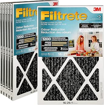 Filtrete 16x25x1 Furnace Filter, MPR 1200, MERV 11, Allergen Defense Odor Reduction 3-Month ...