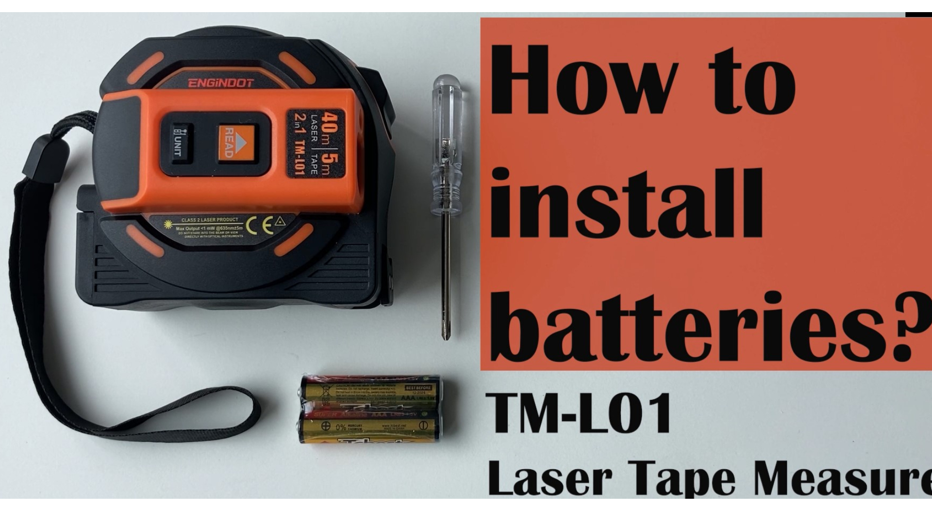 Watch How to install batteries? Laser Tape Measure TM-L01 on Amazon Live