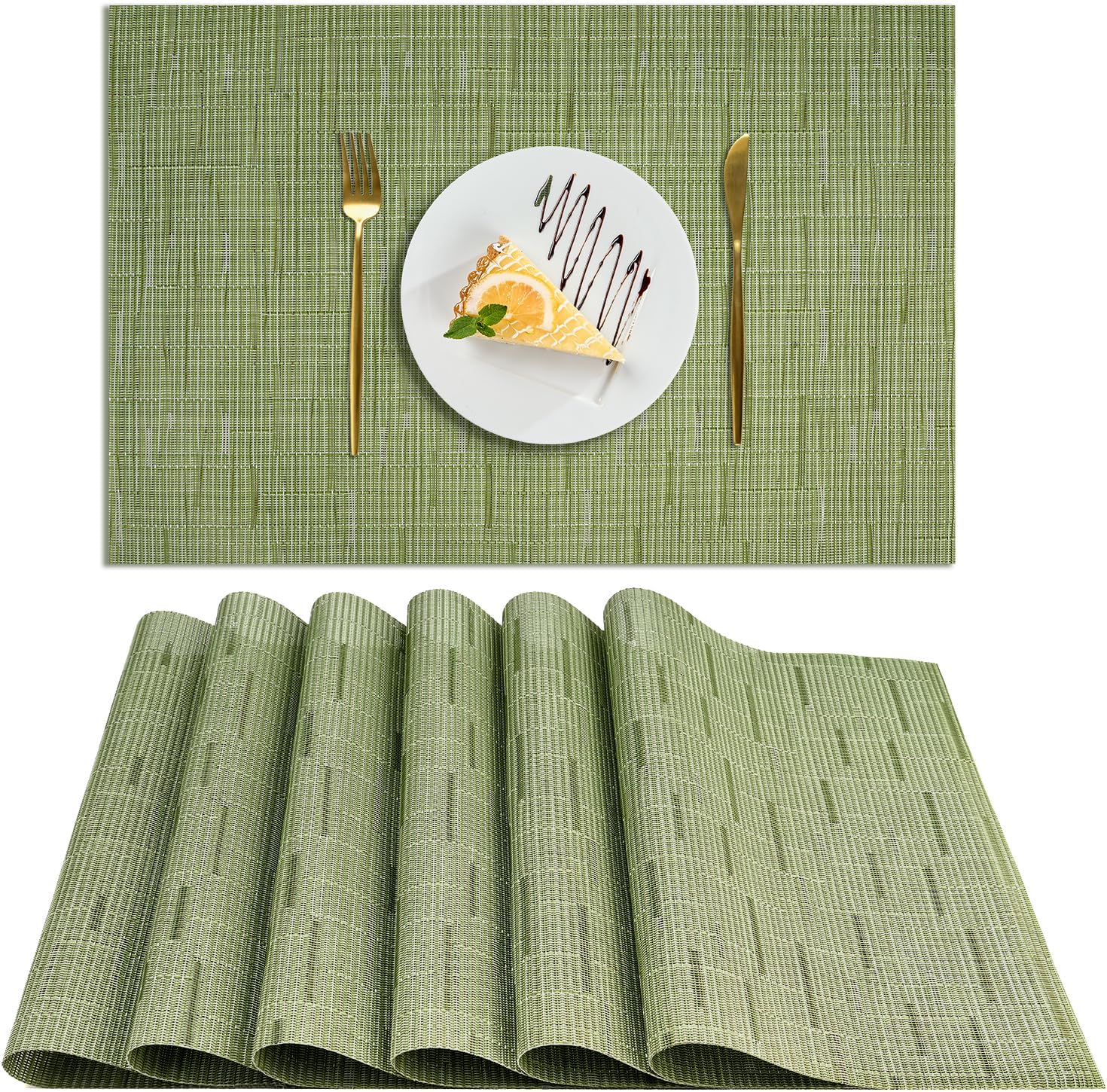 Amazon.com: AUAUY Placemats Set of 6, Non-Slip Heat Resistant Table ...