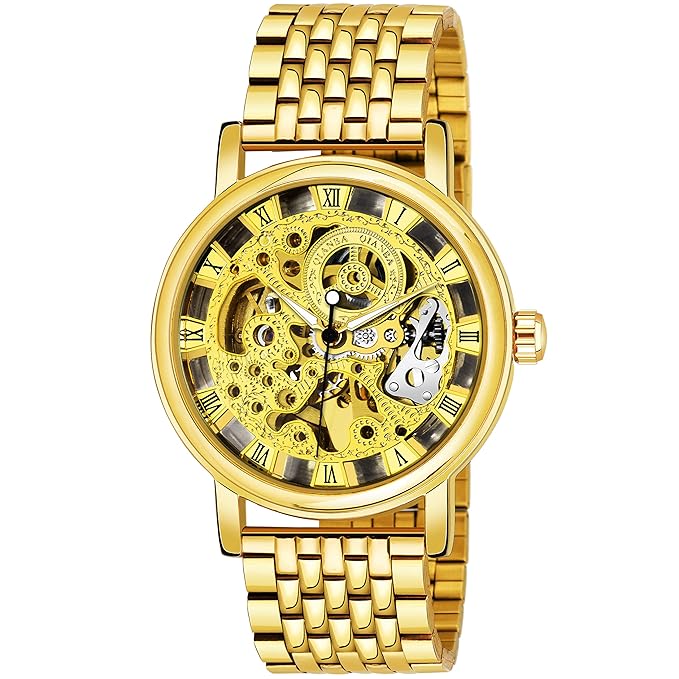 Buy Anchor Quartz Analog 23.5K Original Gold Plated Stainless Steel ...