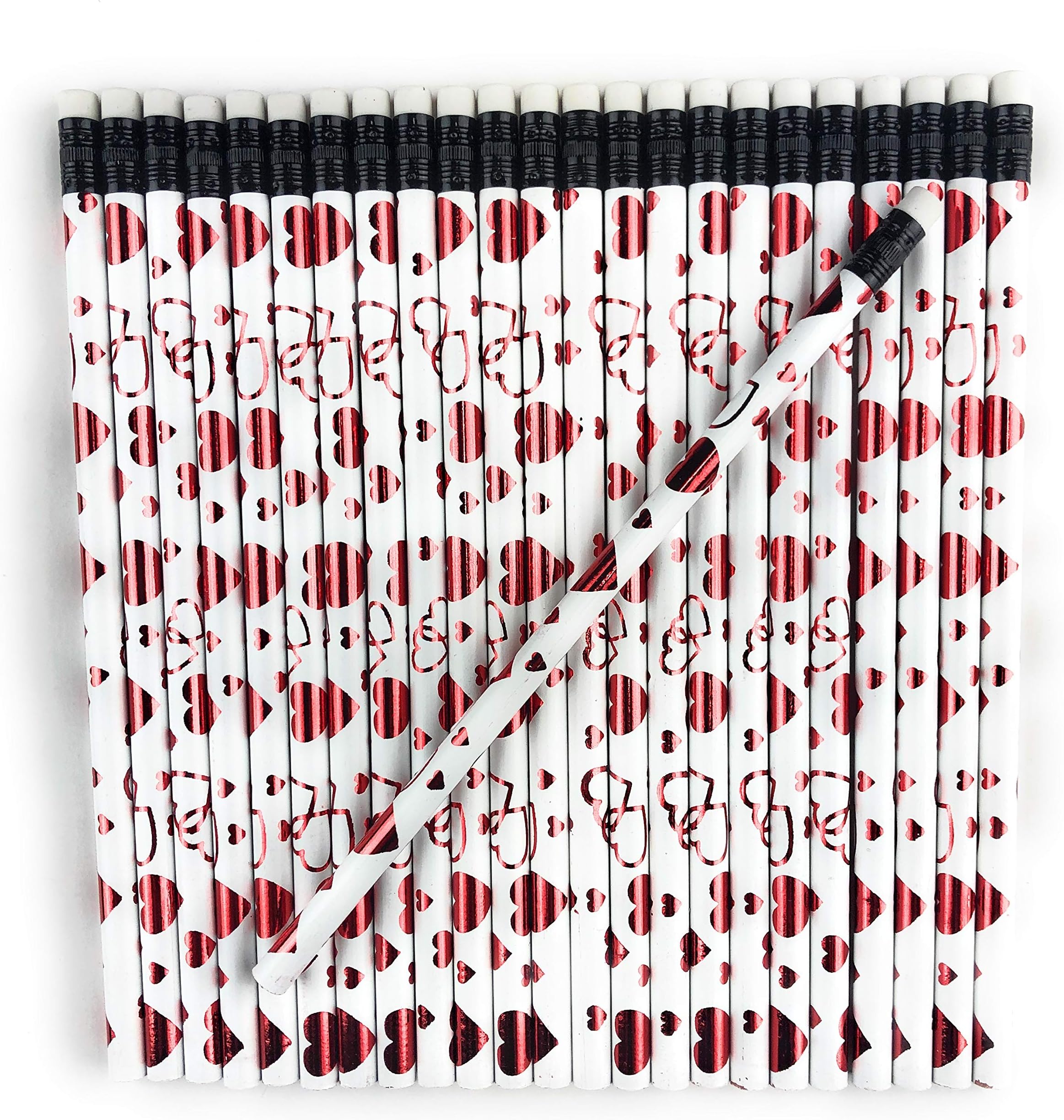 Amazon.com : 24 Pieces Valentine's Day Pencils for Kids Valentines ...