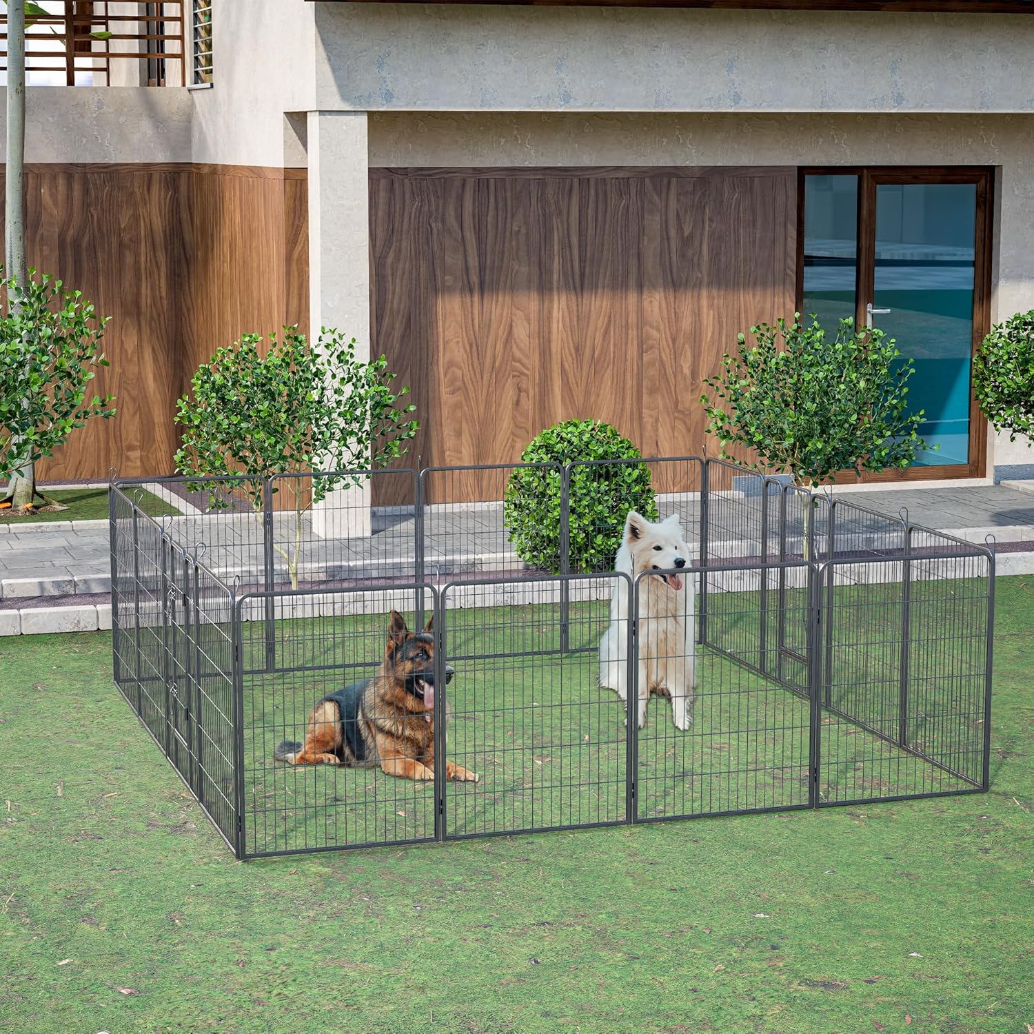 Amazon.com : All-Weather Outdoor Dog Enclosure, 16 Modular Panels : Pet ...