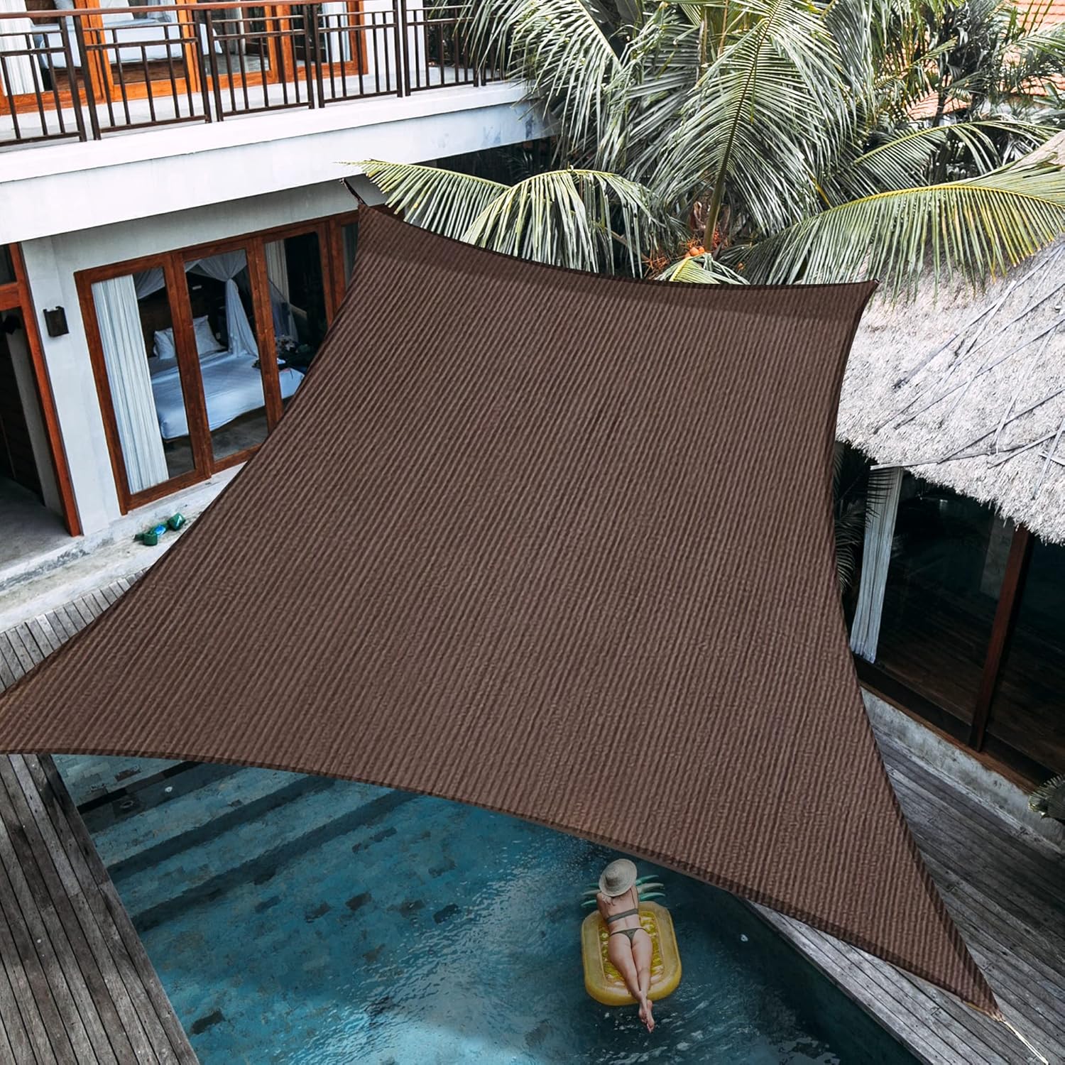 Amazon.com : Palace World 10' x 13' Brown Rectangle Sun Shade Sail Sun ...