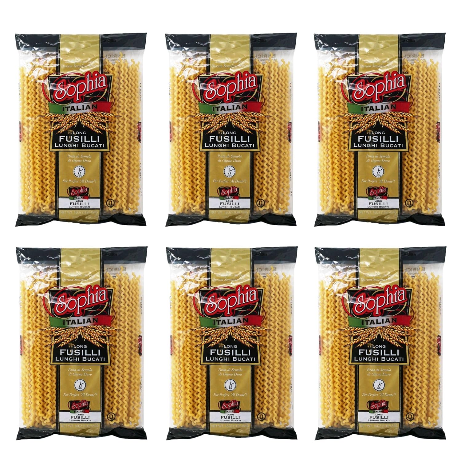 Amazon.com : Sophia Long Fusilli Pasta – Authentic Italian Fusilli ...