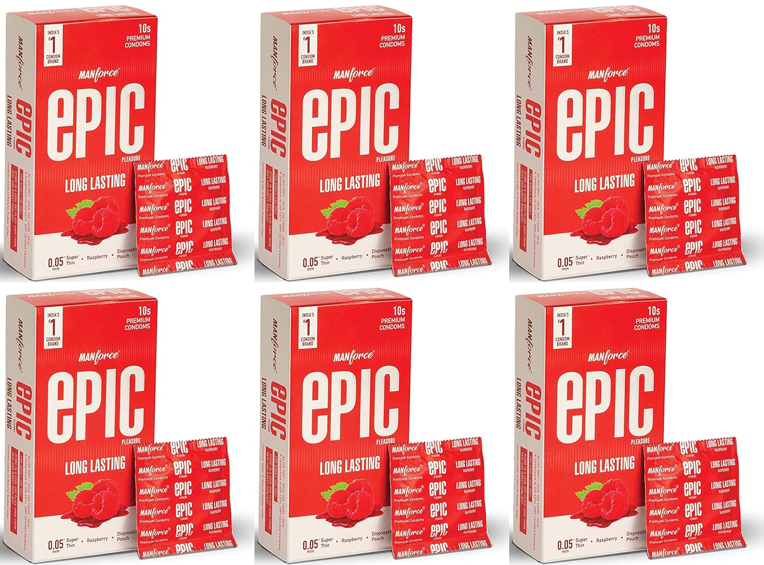 Buy Manforce Epic Pleasure Long Lasting Premium Condoms for Men, Super ...