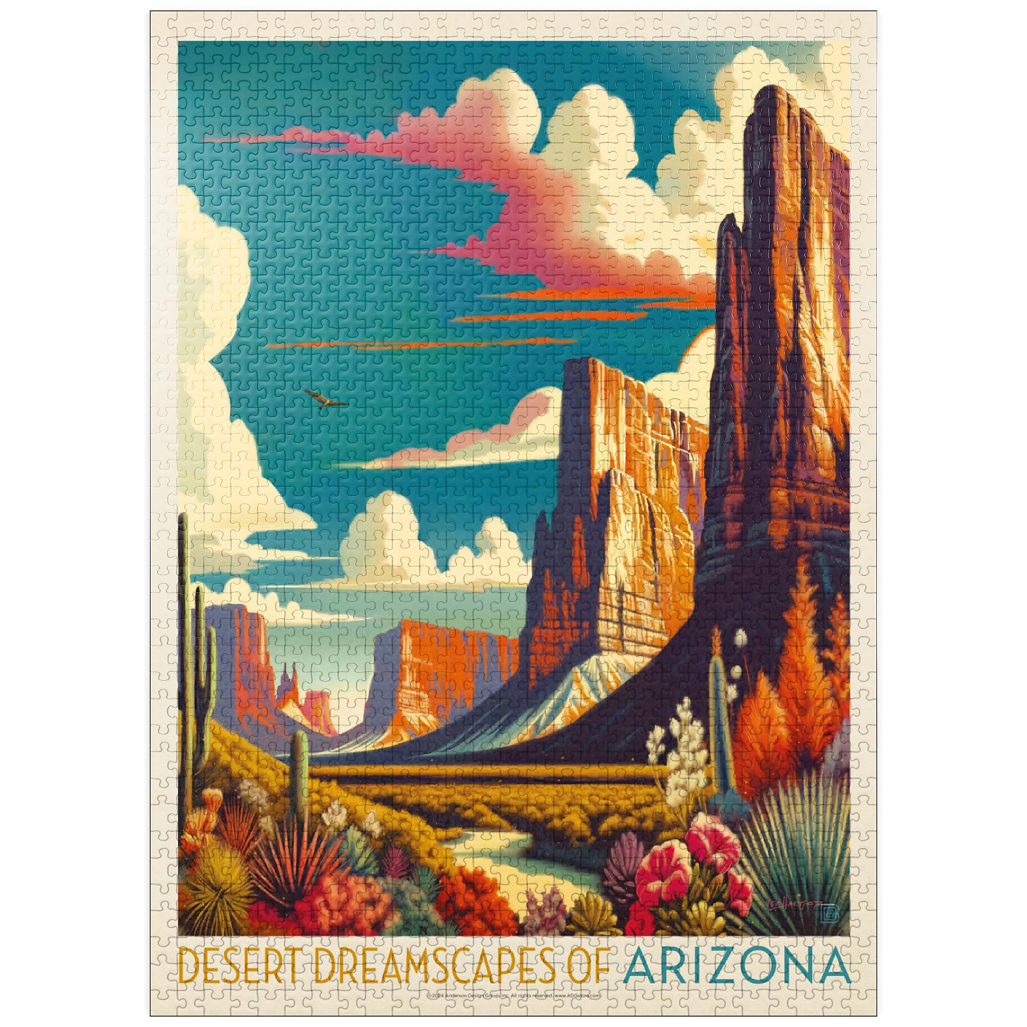 Amazon.com: MyPuzzle Arizona: Desert Dreamscape, Vintage Poster ...