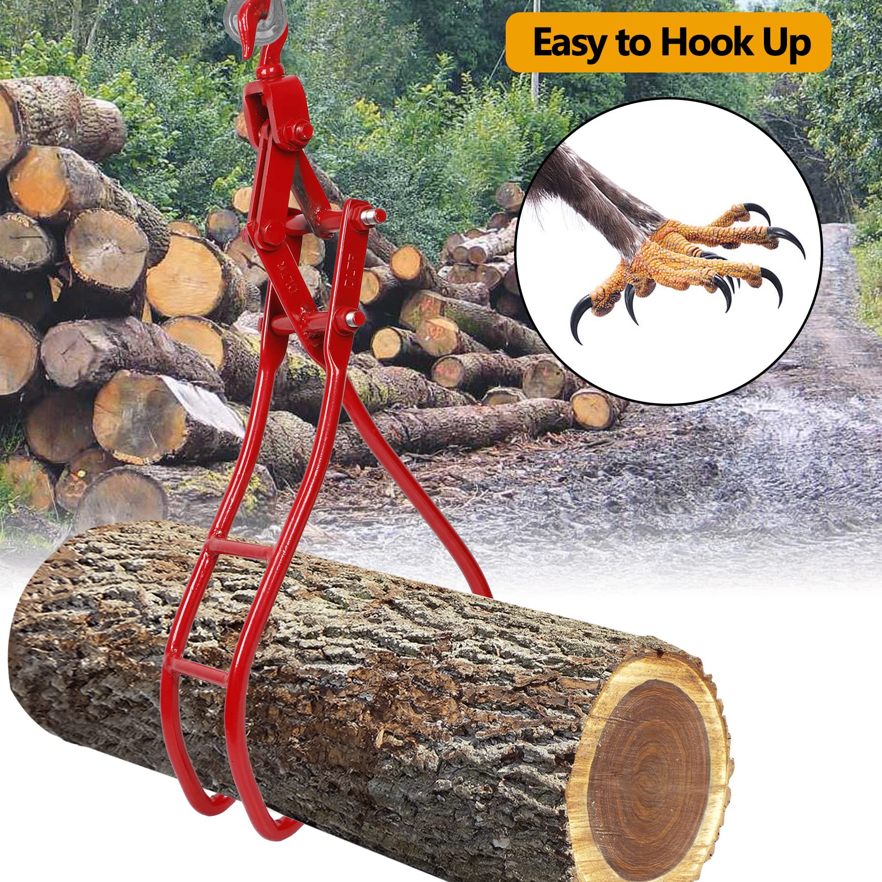 Snapklik.com : 36inch 3 Claw Log Grapple For Logging Tongs, Eagle Claws Design Log Lifting Tongs ...