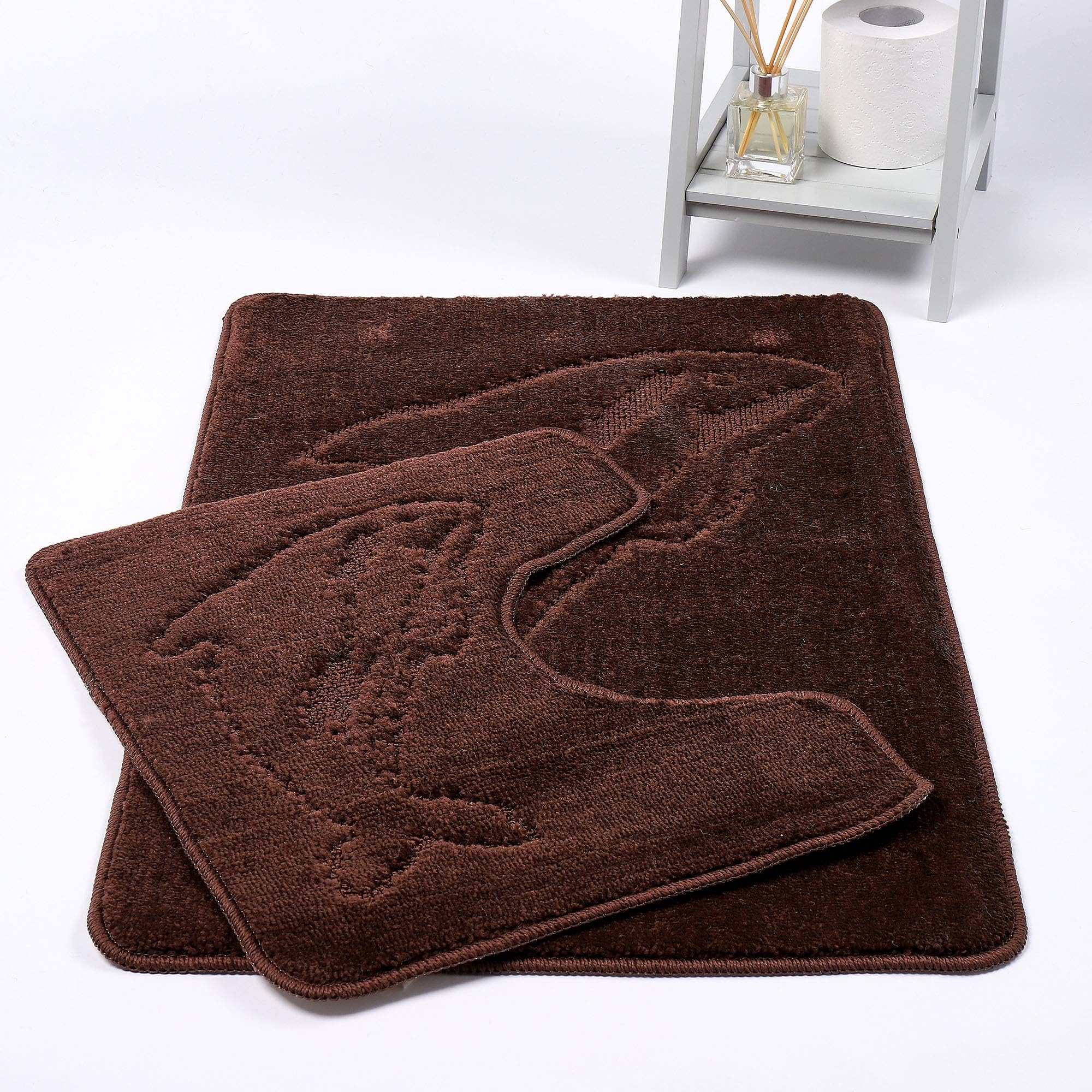 Night Zone Dolphin Bath Mat Set 2 Piece Non Slip Pedestal and Bath Mat ...