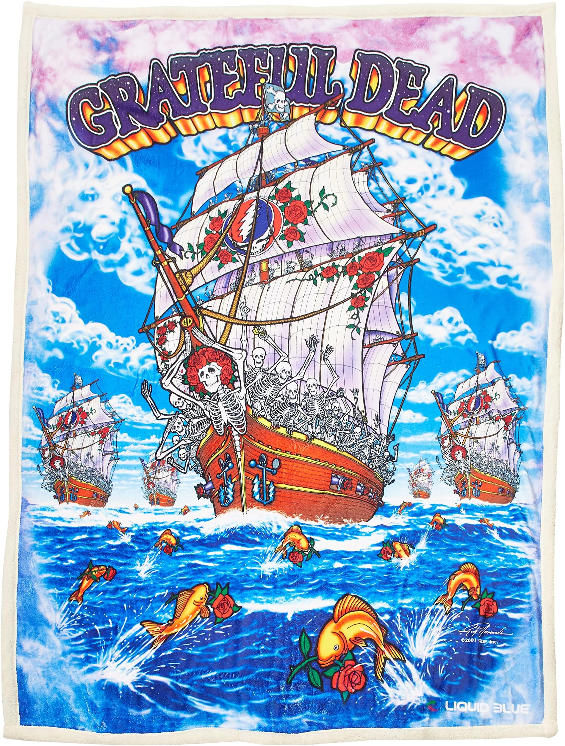 Amazon.com: Grateful Dead Cozy Fleece Throw Blanket 50x60 Inches - Tie ...