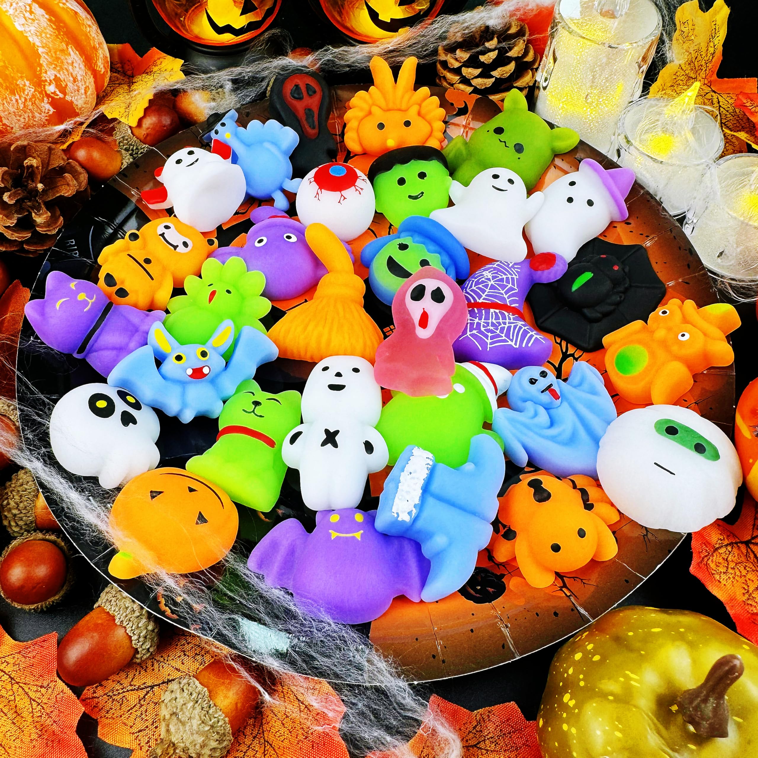 Halloween Party Bag Fillers 18pcs Halloween Mochi Squishy Toys,Soft ...
