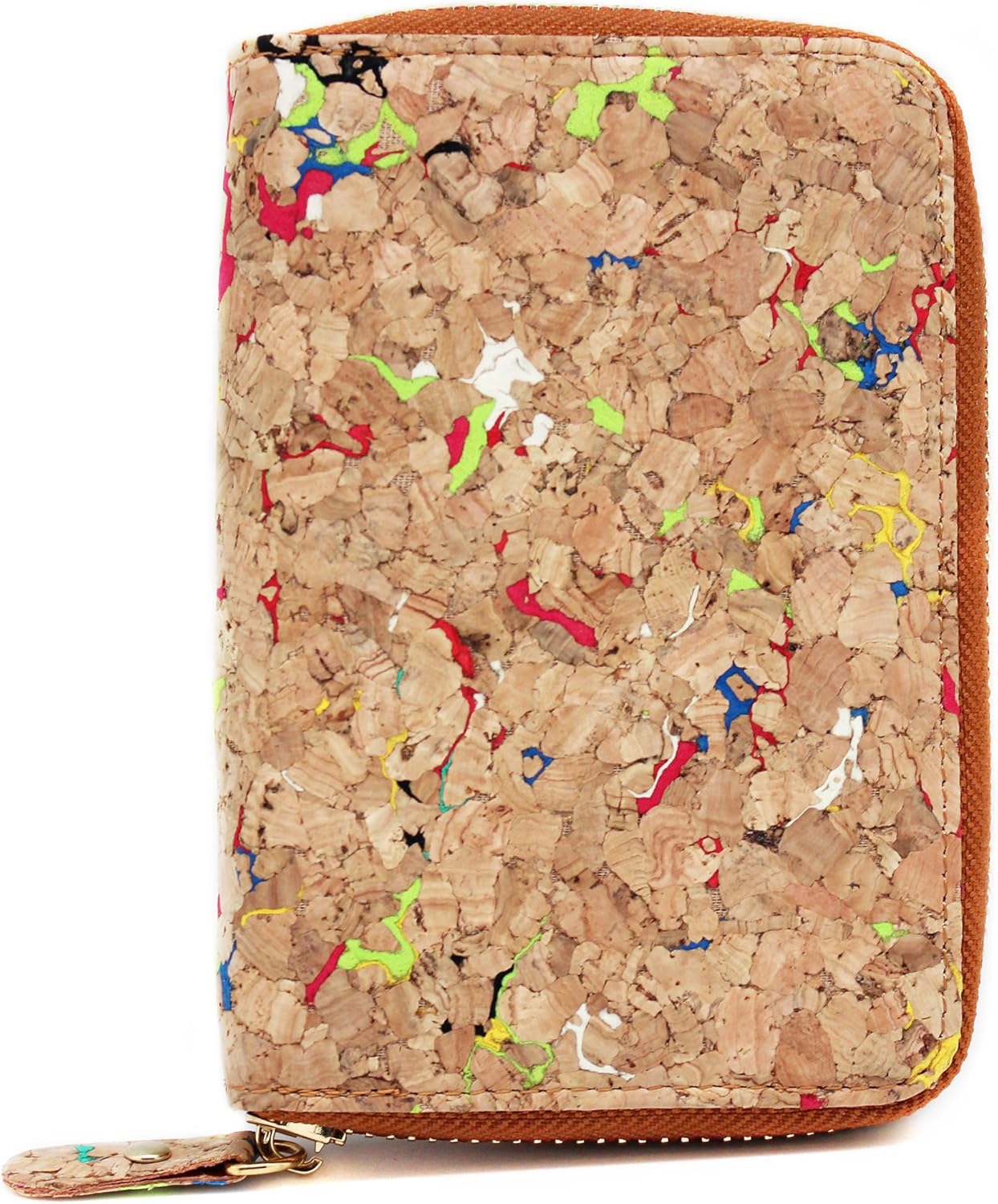 Amazon.com: boshiho Fashion Cork Wallet Zipper Around Design Bifold ...